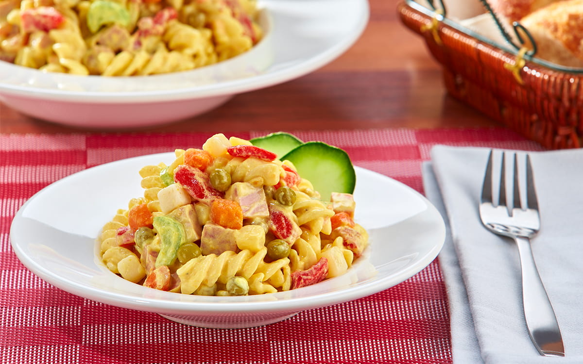 Pasta fría con mostaza cremosa - Recetas | La Costeña®